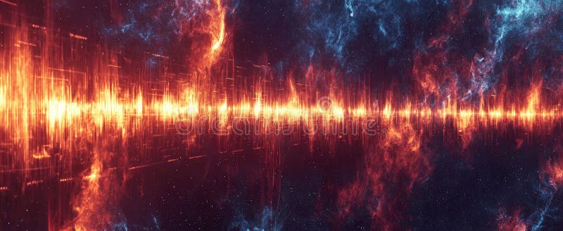 Dynamic Soundwave Visualization with Digital Vibrant Orange Red ...