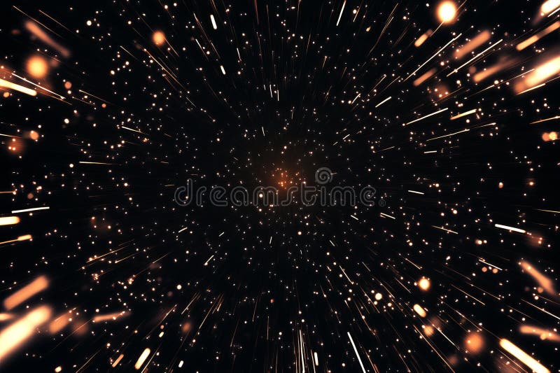 Dynamic Space Burst with Light Trails and Dark Background Stock ...