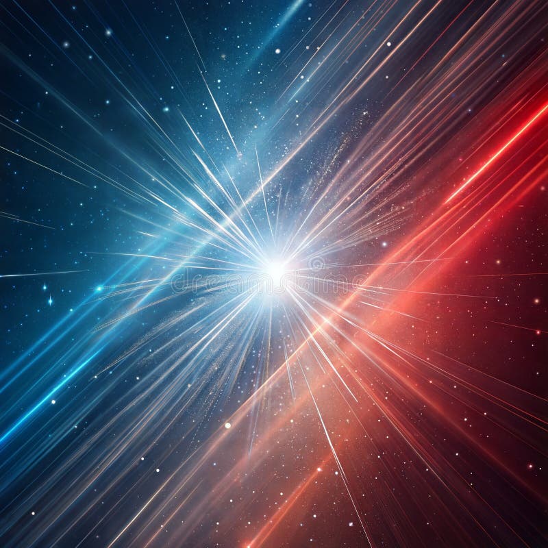 Dynamic Space Rays Radiating from a Central Point. Stock Illustration ...