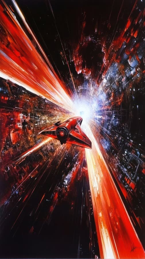 A Dynamic Spaceship Speeds through a Vibrant Cosmic Landscape ...