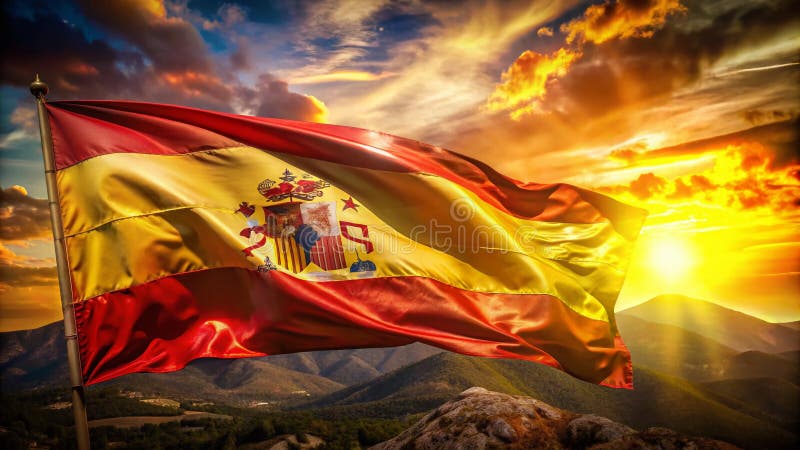 Dynamic Spanish Flag Double Exposure a Dramatic Artistic Interpretation ...
