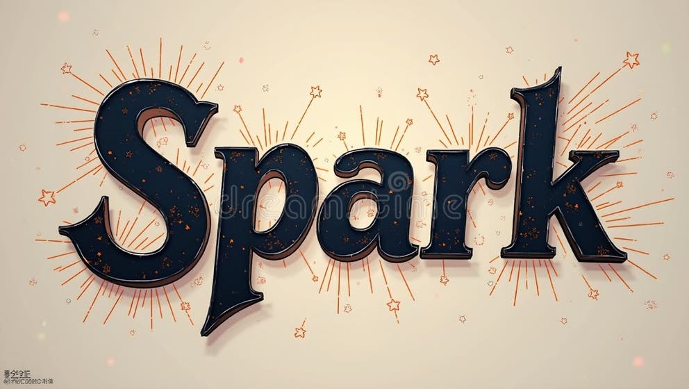 Dynamic Spark Typography with Star Like Bursts Impactful Design Element Stock Illustration ...