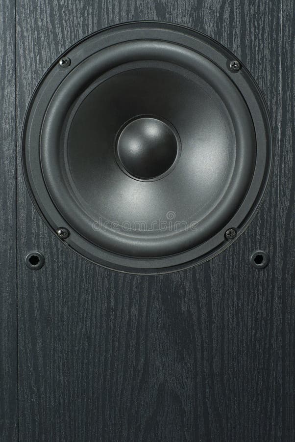 Dynamic Speaker in the Black Panel of Loudspeaker Closeup Stock Photo ...