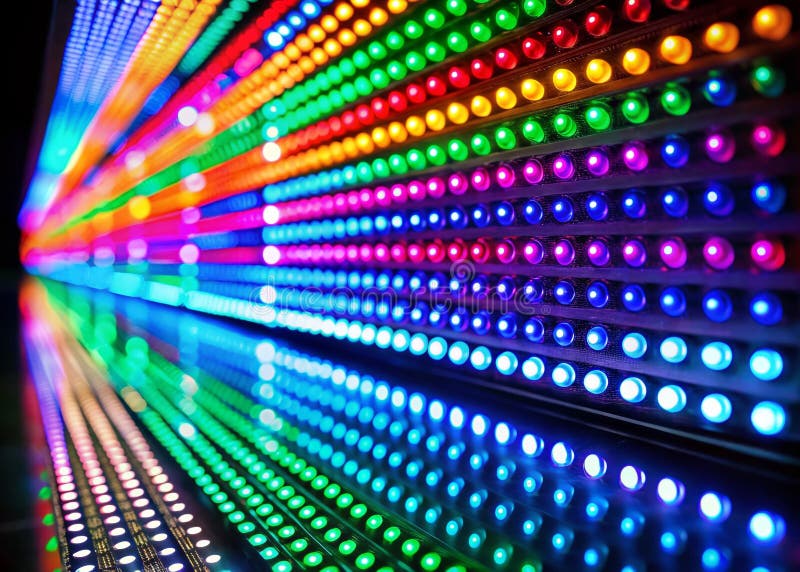 Dynamic Spectrum of Light a Futuristic LED Light Array Displays a ...