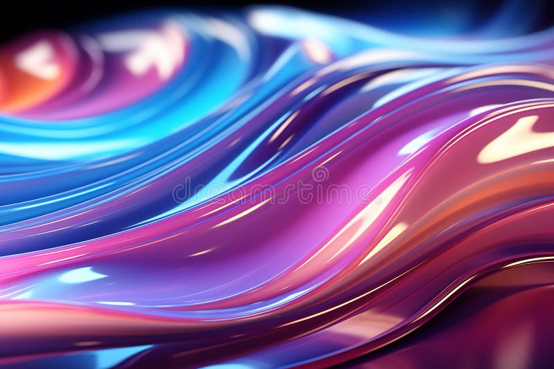 Dynamic Spectrum Waves: Fluid Abstract in Purple and Blue. AI ...