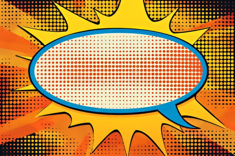 Dynamic Speech Bubble in Abstract Comic Panel with Vibrant Colors and ...