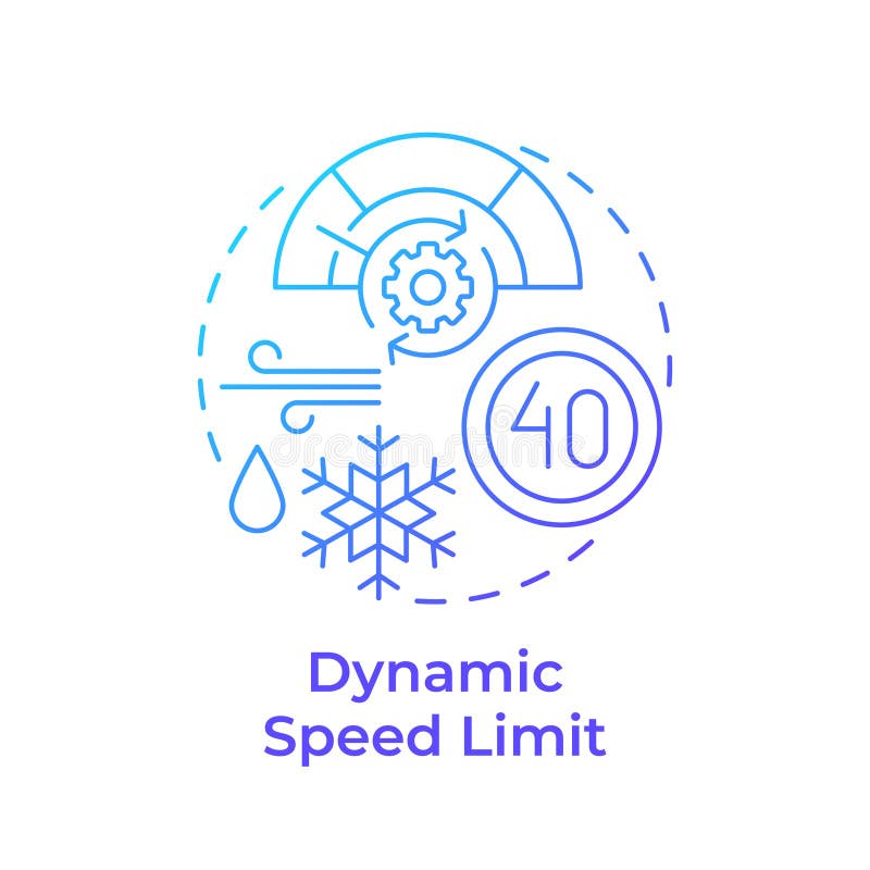 Dynamic Speed Limit Blue Gradient Concept Icon Stock Illustration ...