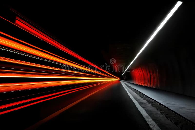 Dynamic Speed through Modern Intersection Tunnel with Red Lights and ...