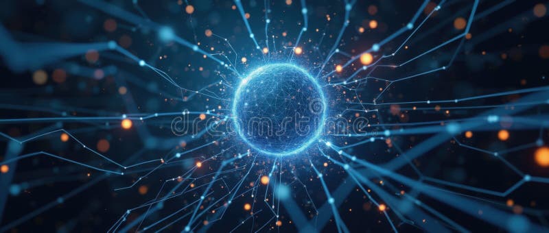 A Dynamic Sphere of Light is at the Center, Surrounded by Glowing ...