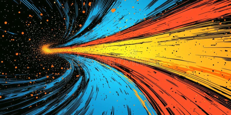 A Dynamic Spiral with Bold, Comic-style Lines. Stock Photo - Image of ...