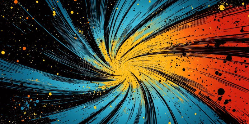 A Dynamic Spiral with Bold, Comic-style Lines. Stock Photo - Image of ...