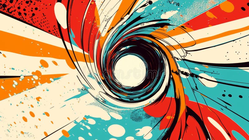 A Dynamic Spiral with Bold, Comic-style Lines. Stock Image - Image of ...
