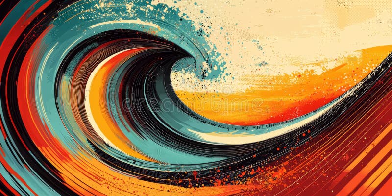 A Dynamic Spiral with Bold, Comic-style Lines. Stock Photo - Image of ...