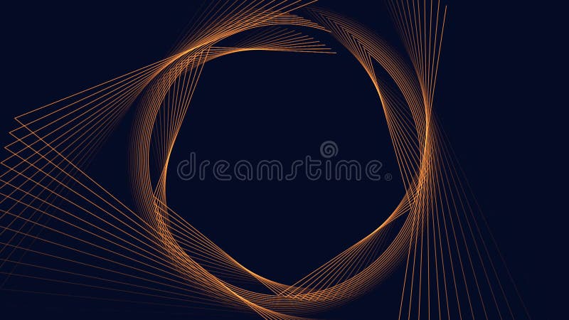 Dynamic Spiral Eye-catching Orange Lines on Black Background Stock ...