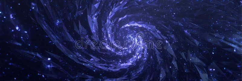 Dynamic Spiral Form, Low Poly Shards Arranged in Circular Swirl Over ...