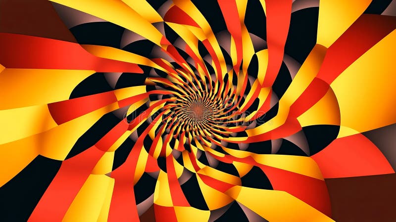 Dynamic Spiral Pattern Creating Optical Illusion in Vibrant Colors ...