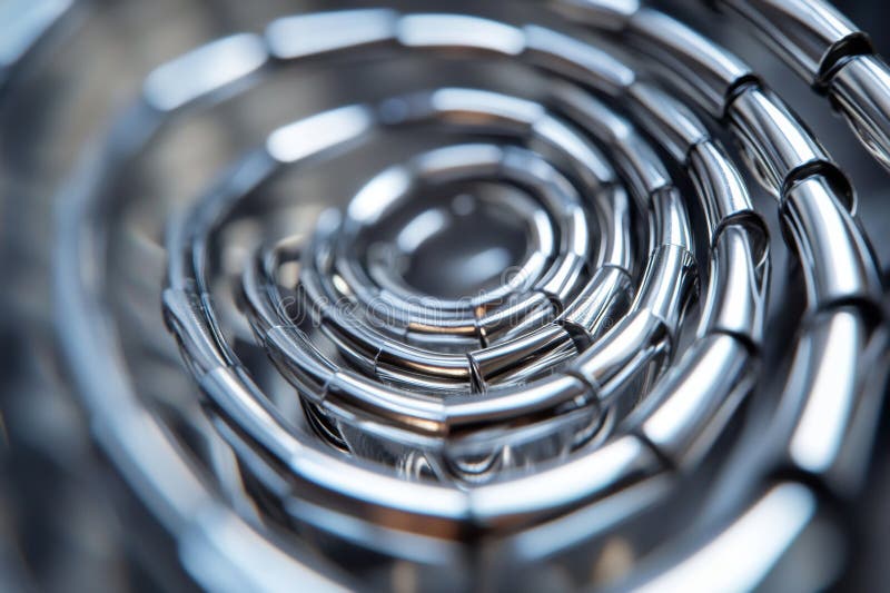 A Dynamic Spiral Shape Composed of Metallic Silver Paper Clips Creates ...