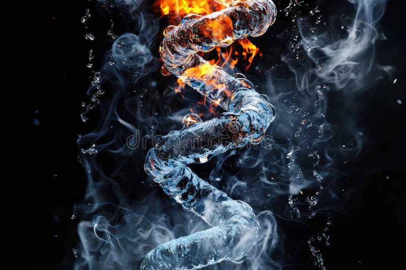 Dynamic Spiral of Water and Fire a Stunning and Abstract Visualization ...
