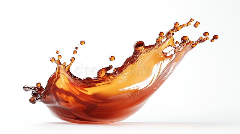 Captivating Splash of Liquid Amber Against a Bright White Background ...