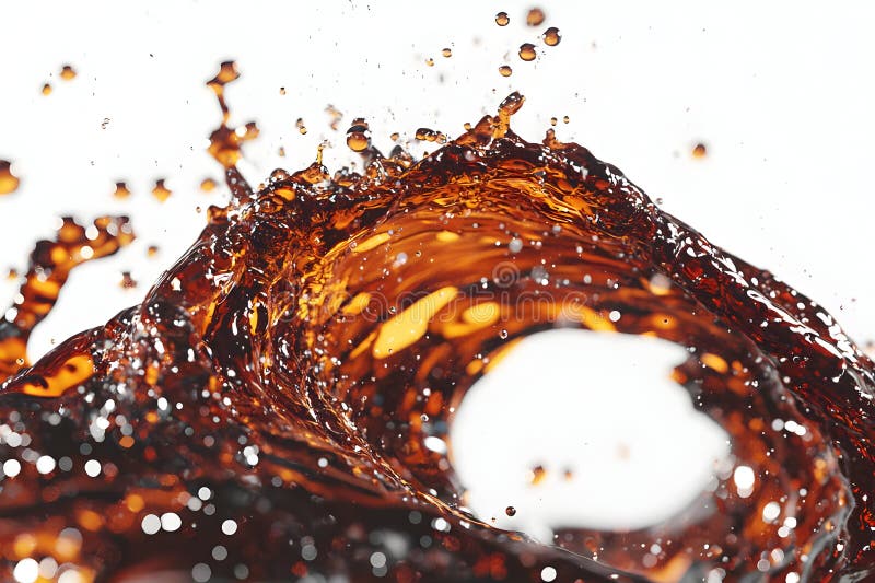 Dynamic Splash of Brown Liquid, Abstract Texture Stock Illustration ...