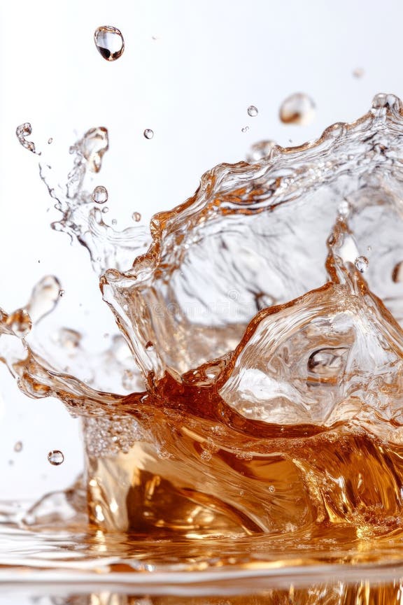 Dynamic Splash of Brown Liquid Creating Intricate Patterns and Droplets ...