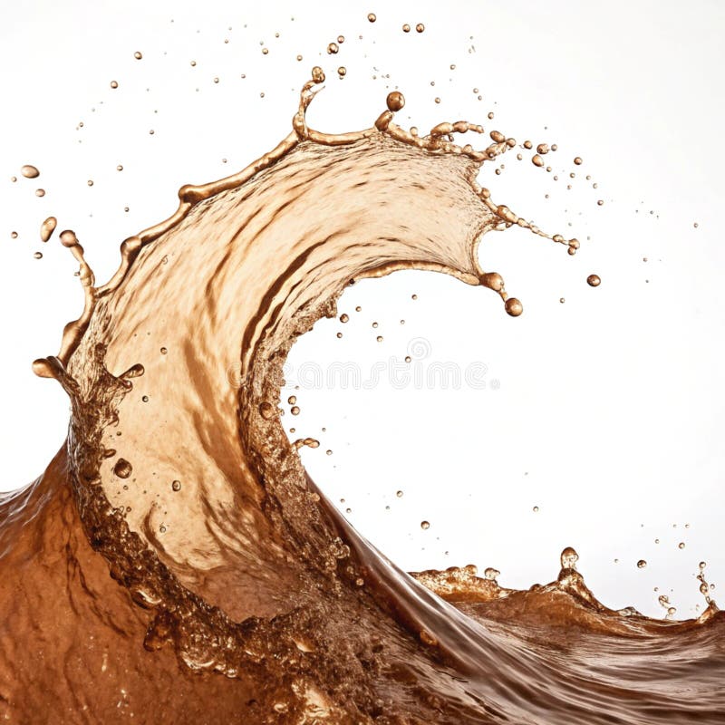 Brown liquid wave splashes stock illustration. Illustration of flow ...