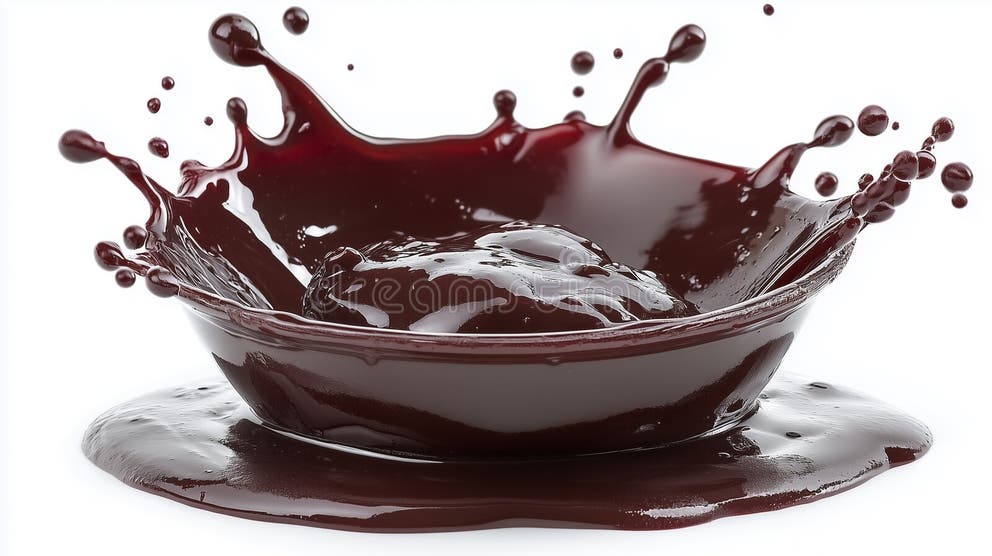 Dynamic Splash of Burgundy Liquid Isolated on White Background Stock ...