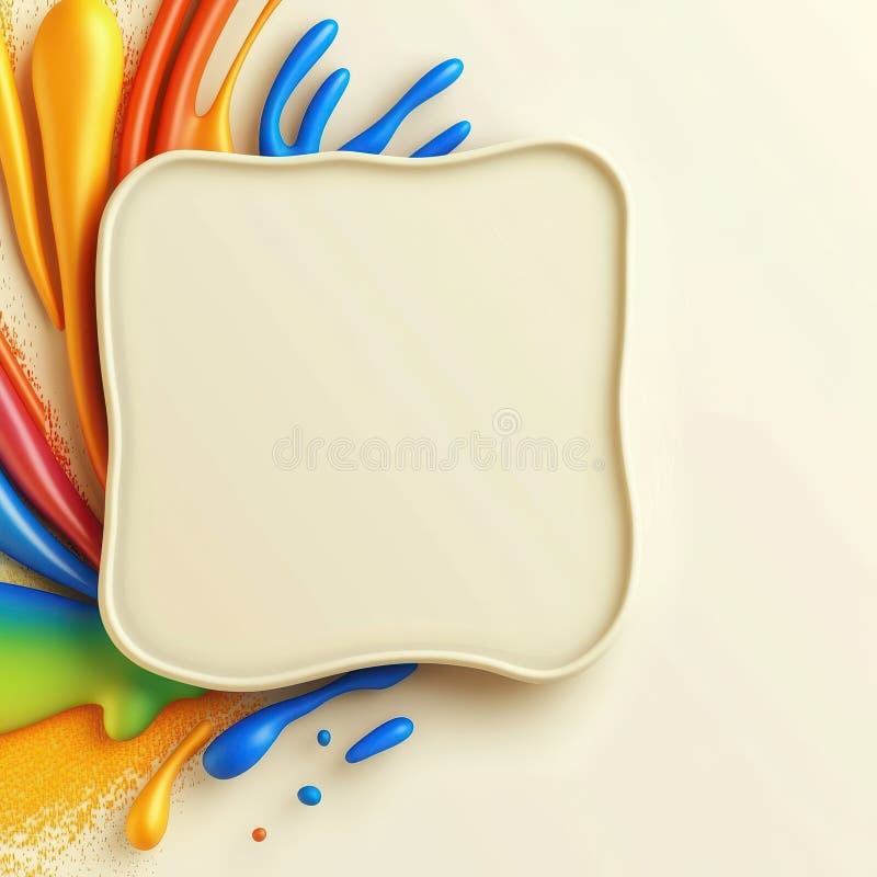 Colorful Liquid Splash Design with Square Frame for Text Stock ...