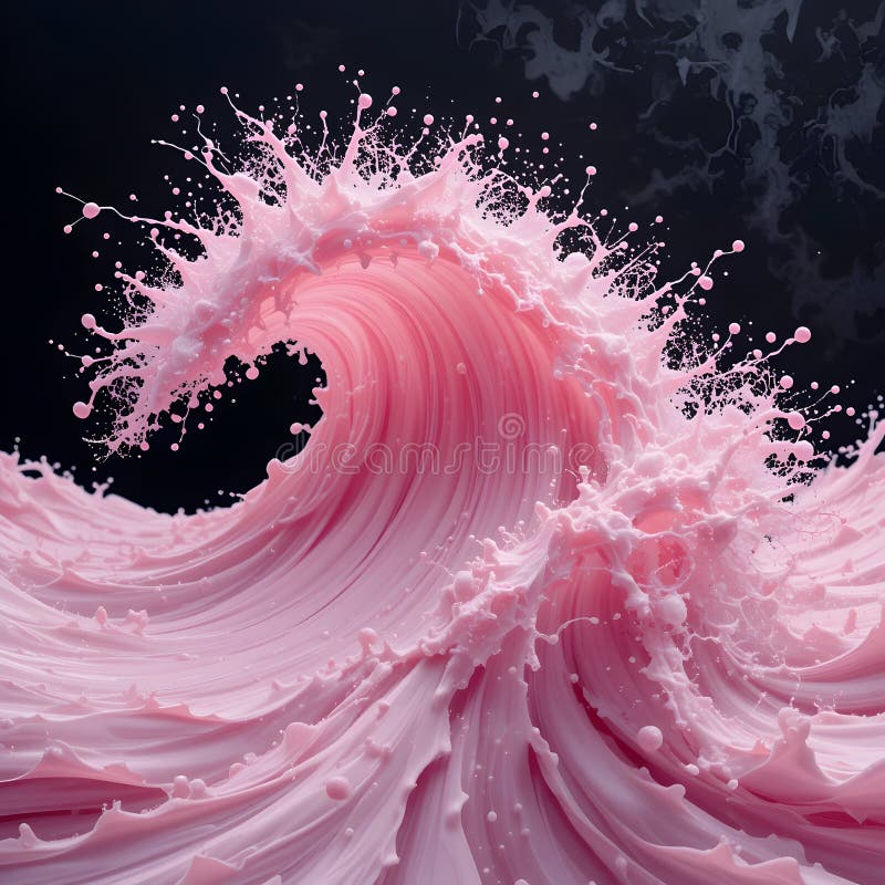 Creamy Pink Cream Swirled Background, Ai Generative Stock Illustration ...