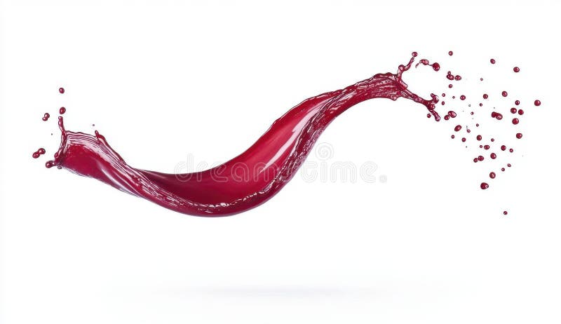 Crimson Liquid Splash Dynamic Curve Against White Stock Illustration ...