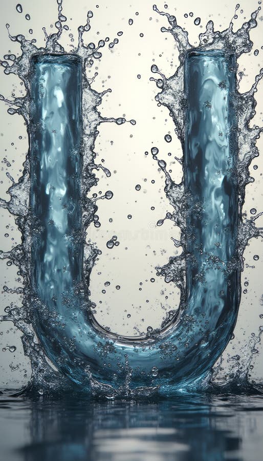 Dynamic Splash Forming Water Letter U Stock Photos - Free & Royalty ...