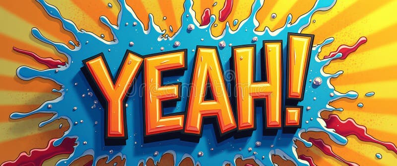 Dynamic Splash Graphic with Bold YEAH Text Stock Image - Image of ...