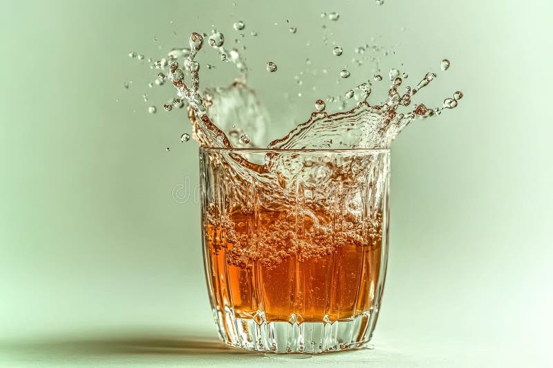 Dynamic Splash of Iced Tea Captures Refreshing Motion in a Minimalist ...