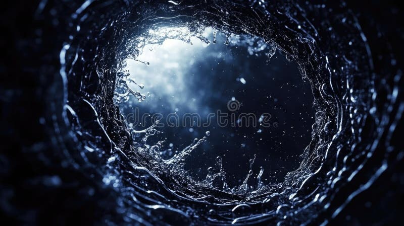 Dynamic Splash: Illuminated Water in Motion Stock Photo - Image of dark ...
