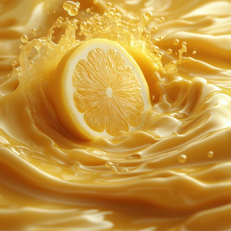 Golden Citrus Splash Explosion Stock Illustration - Illustration of ...