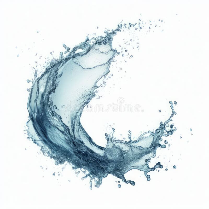 A Dynamic Splash of Light Blue Water Against a White Background ...