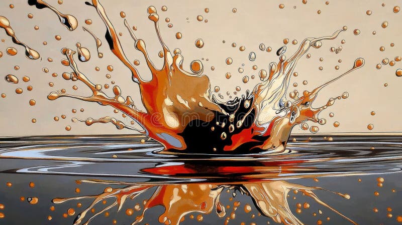A Dynamic Splash of Liquid, Showcasing Vibrant Colors and Reflections ...