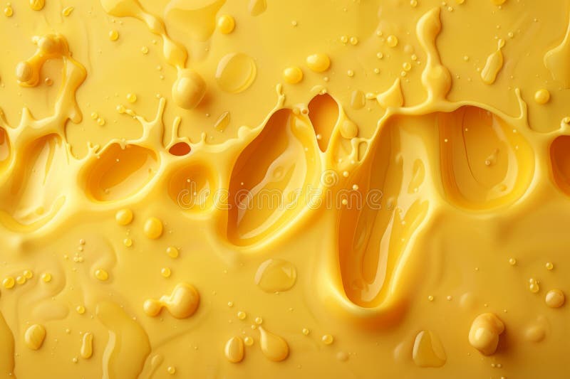 Dynamic Splash of Melted Cheese and a Block of Swiss Cheese with Holes ...