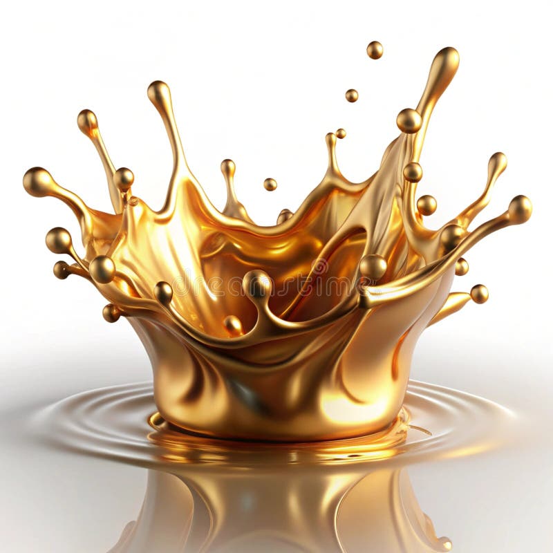 Dynamic Splash of Metallic Liquid Stock Illustration - Illustration of ...