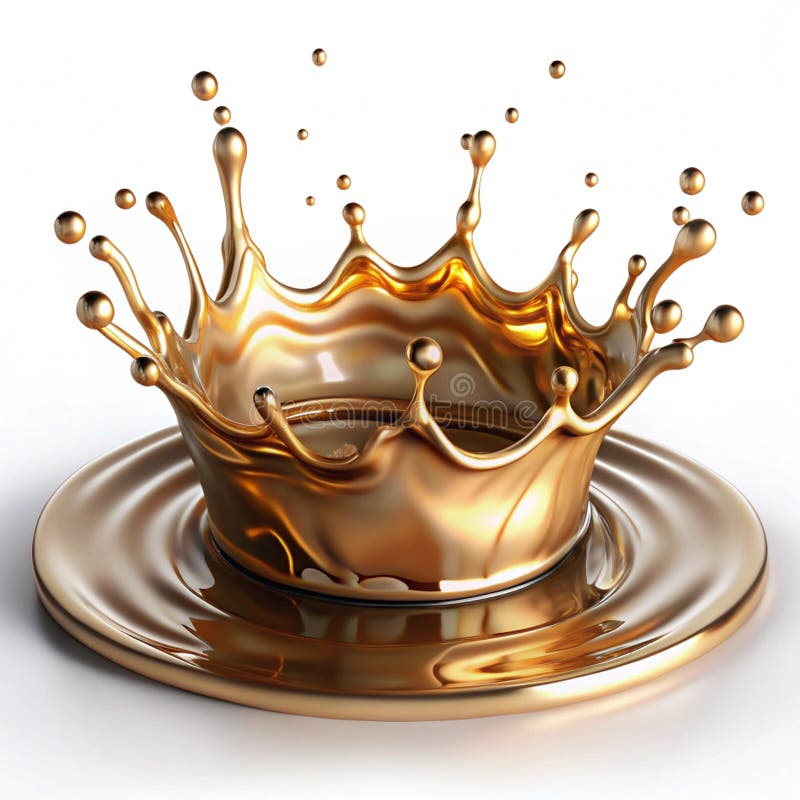 Dynamic Splash of Metallic Liquid Stock Illustration - Illustration of ...
