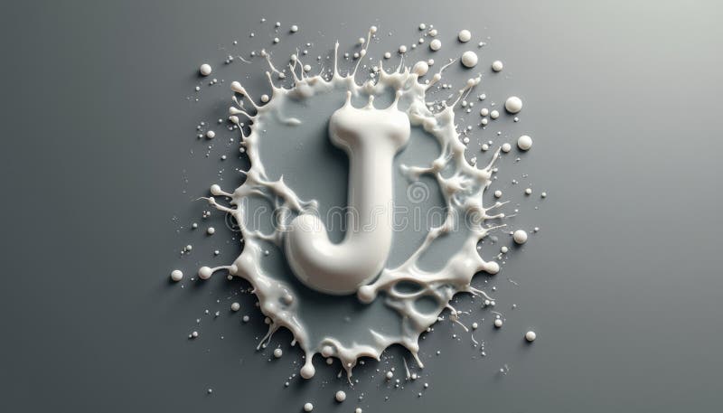 Dynamic Splash of Milk Forming the Letter J Stock Photo - Image of ...