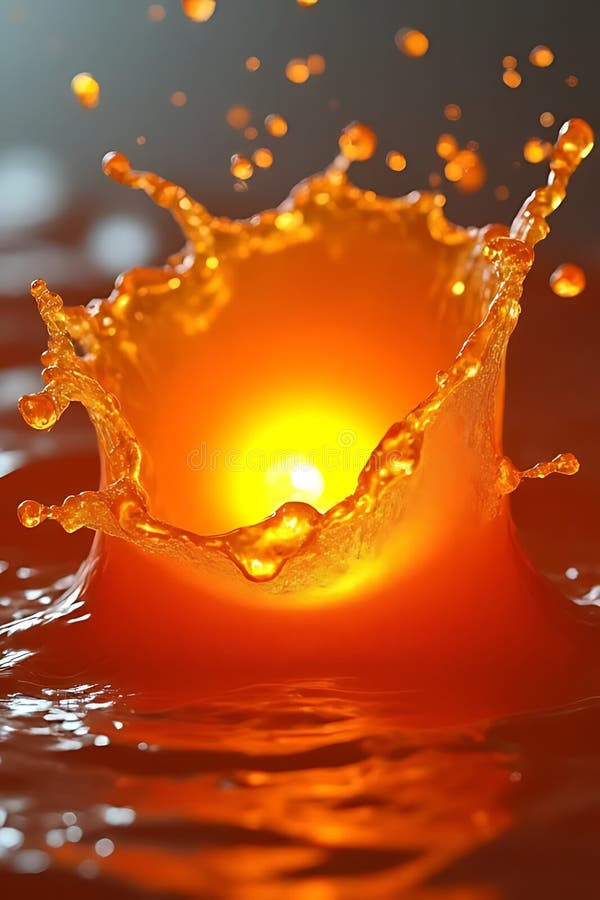 Dynamic Splash of Orange Liquid Close-up Photography Abstract Art ...