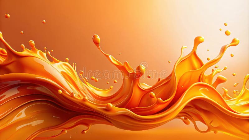 Dynamic Splash of Orange Liquid, Perfect for Refreshing Beverage or ...