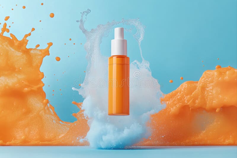 Dynamic Splash of Orange Liquid Product Photography Studio Setting ...