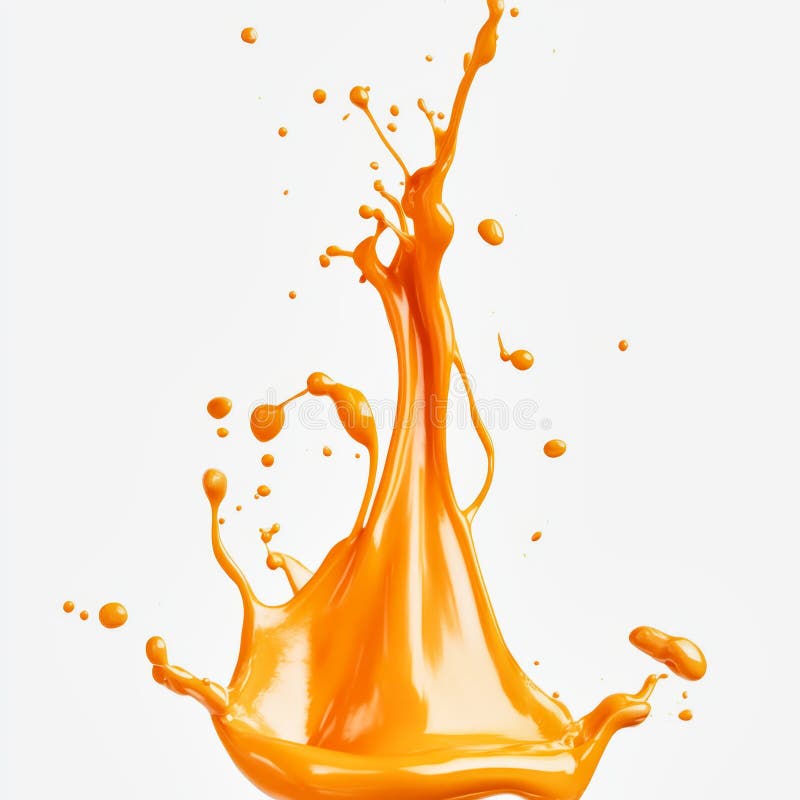 Dynamic Splash of Orange Paint Powder Creating Vivid Patterns on White ...