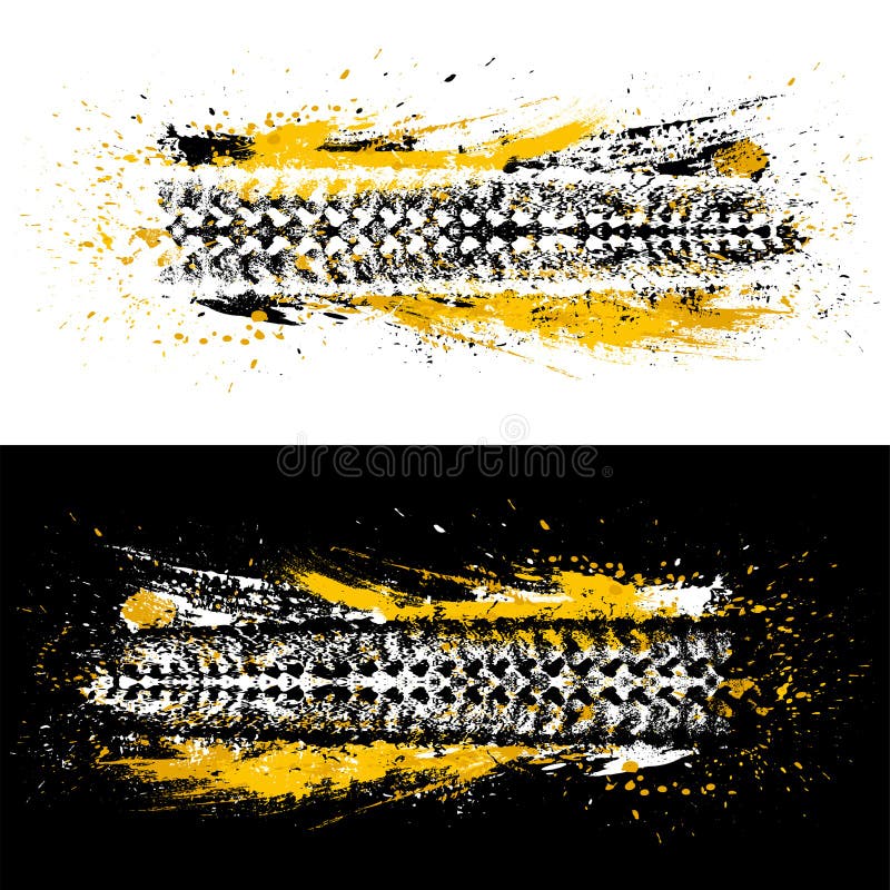 Dynamic Splash of Paint with Tire Mark Motif Stock Illustration ...