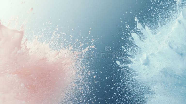 A Dynamic Splash of Pink and Blue Liquids Against a Gradient Background ...