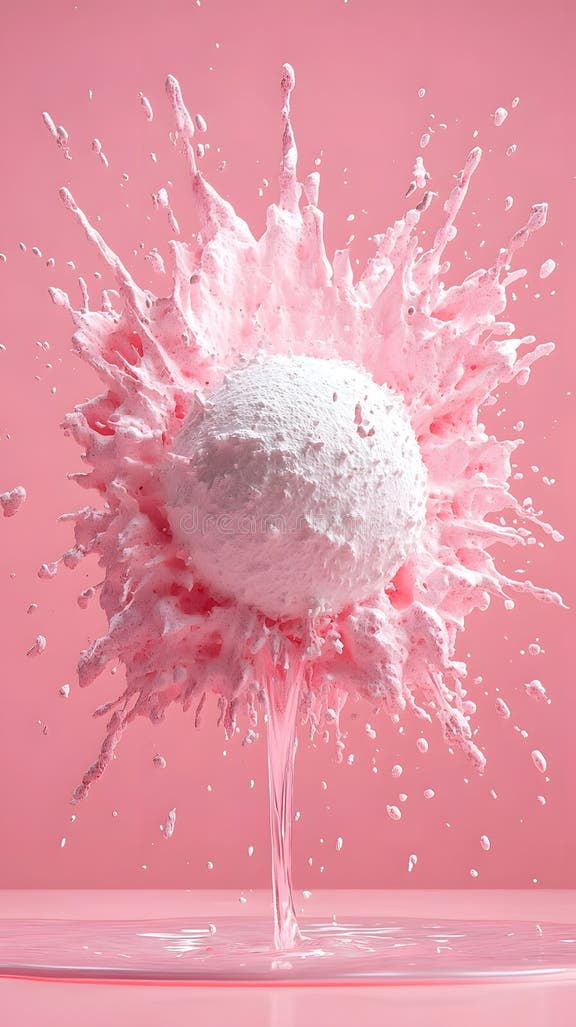 Dynamic Splash of Pink Foam Explosion Stock Illustration - Illustration ...