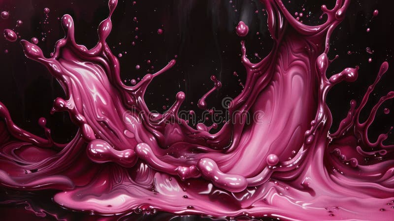 A Dynamic Splash of Pink Liquid Creating an Abstract, Fluid Composition ...