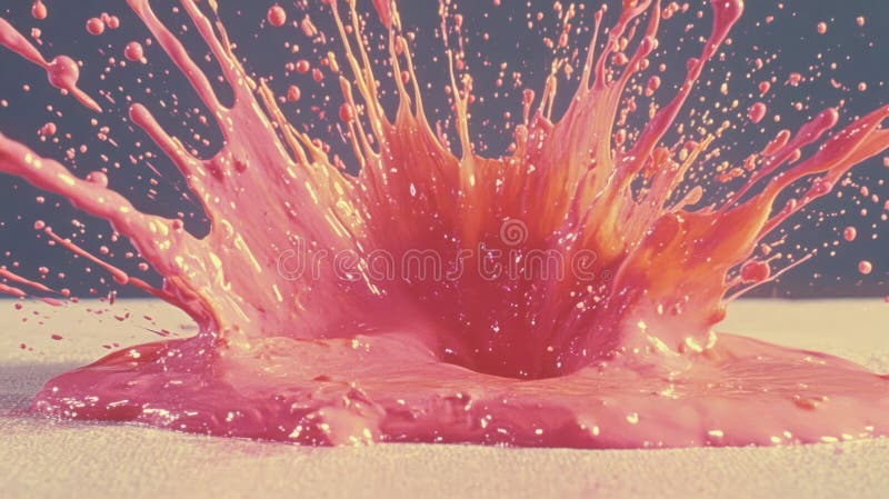 A Dynamic Splash of Pink Paint Creating an Energetic Visual Effect ...